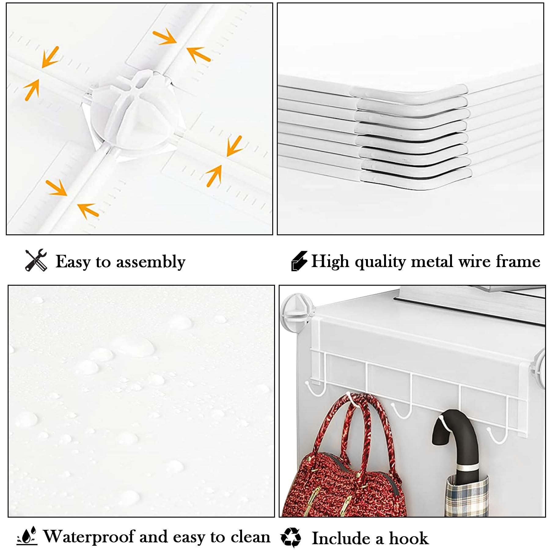 AWTATOS Shoe Rack, 4 Tier Shoe Storage Cabinet with Door, 16 Pair Shoe Organizer Shelves for Closet Hallway Bedroom Entryway, White