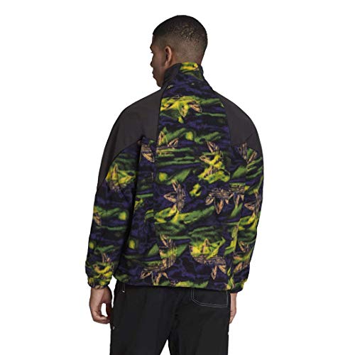 adidas Originals Men's Big Trefoil Printed Polar Fleece Track Top, Multicolor, XL