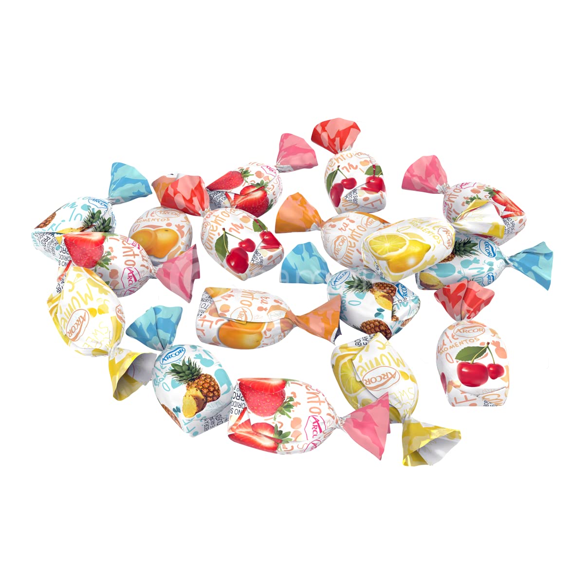 Arcor Fruit Filled Bon Bon Hard Candy by Cambie | Hard Fruit Candy with Soft & Chewy Interior | Individually Wrapped Bon Bons in Strawberry, Cherry, Pineapple, Orange & Lemon | Decadently Sweet Candy from Argentina (4 lb)