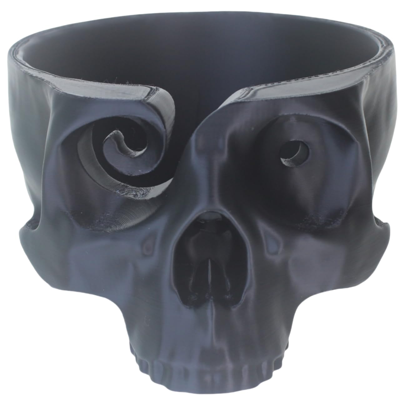 AXICIR Skull Head Bone Crochet Yarn Bowl Holder For Crocheting Knitting Accessories 3d Printed Halloween Decor (White)