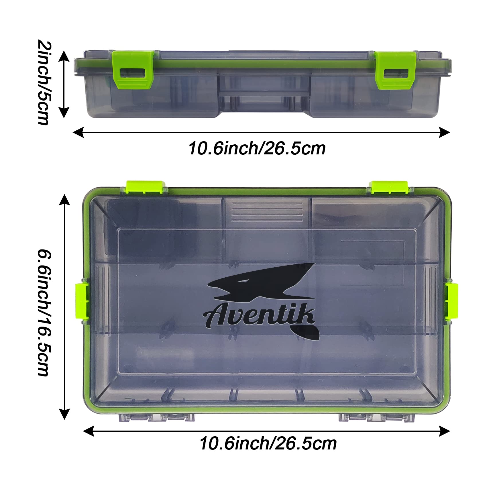 Aventik Waterproof Fishing Tackle Boxes Hooks Storage Trags Organizer Box Transparent Adjustable Dividers Hold Terminal Fishing Tackle and Lure Box(3700)