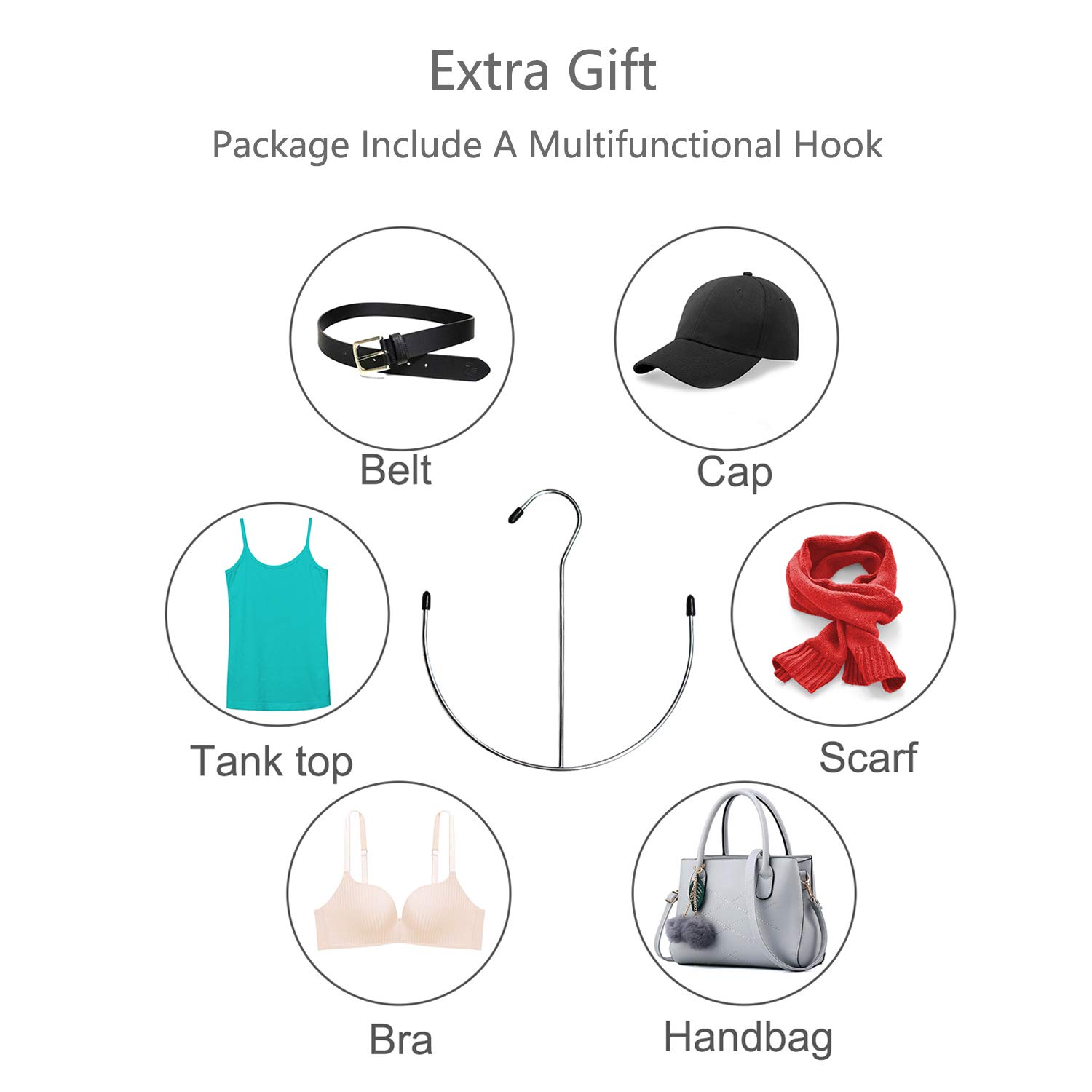 Niclogi Tank Tops Hanger Bra Hangers 2 Pack Space Saving Hanger Metal Folding Closet Organizer for Tank Tops, Cami, Bras, Bathing Suits, Belts, Ties(Black)