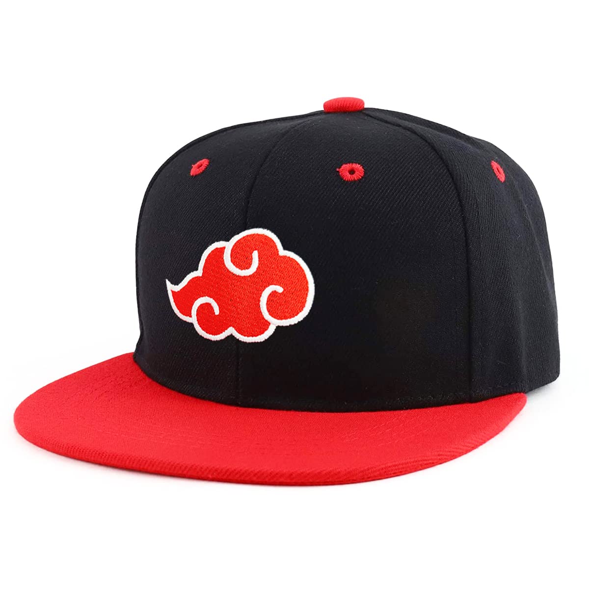 Anime Hat Snapback Baseball Cap Cosplay Flat Bill Embroidered Red Cloud Adjustable Cap for Men and Women