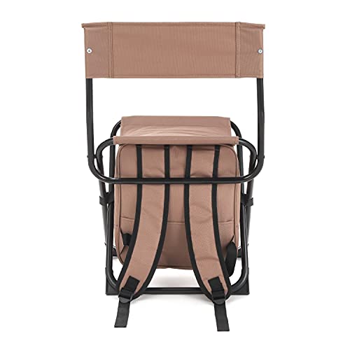 Arrowhead Outdoor Multi-Function 3-in-1 Compact Camp Chair: Backpack, Stool & Insulated Cooler, w/Bottle Holder & Storage Bag, External Pockets, Backrest, Fishing, Hiking, Heavy-Duty, USA-Based