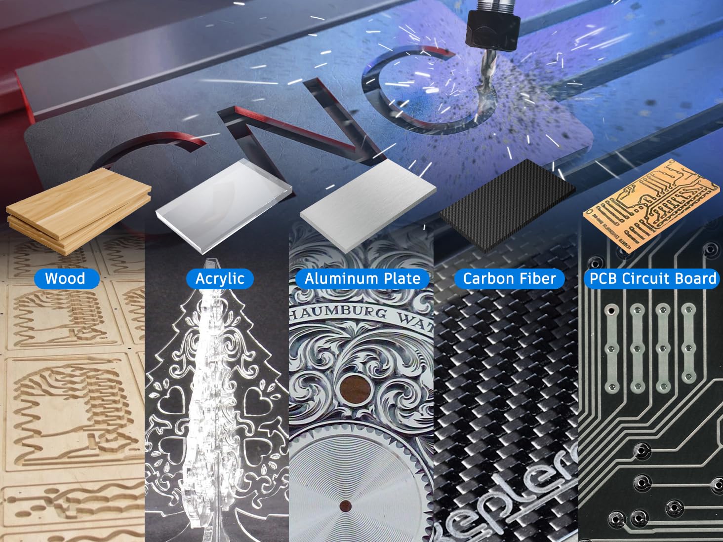 CNC Spindle, 500W CNC Spindle Motor,52mm Clamp with ER11 Collet and 10pcs Router Bit,High Precision for DIY CNC Router Milling and CNC Router Machine