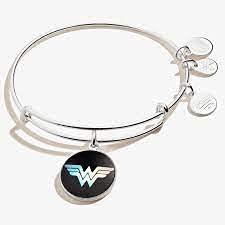 Alex and Ani Wonder Woman Holographic Logo Charm Bangle Bracelet