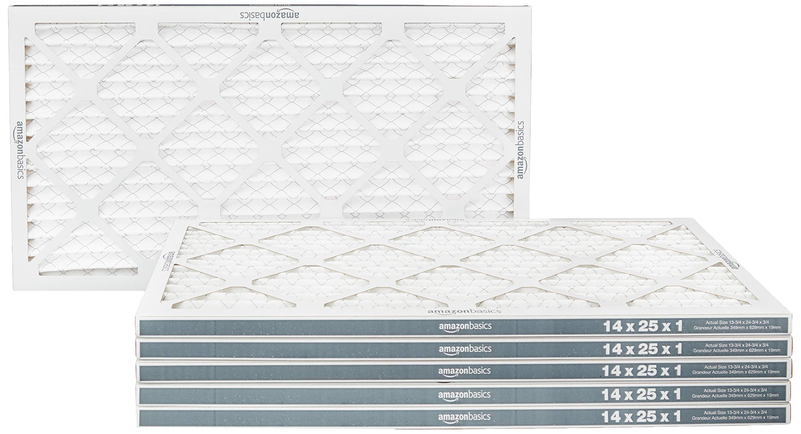 Amazon Basics Merv 11 AC Furnace Air Filter - 14'' x 25'' x 1'', 6-Pack
