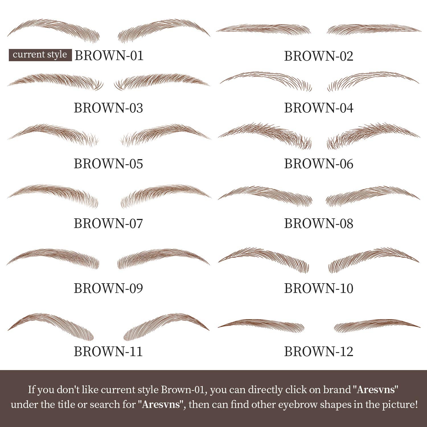 Aresvns Eyebrow Tattoo Sticker 99 Pairs! Fake Eyebrows,Popular Brown Eyebrow Shapes,4D Imitation Eyebrows Waterproof,Eyebrow Transfers Stickers(Only for Women without Eyebrows) Christmas Gift