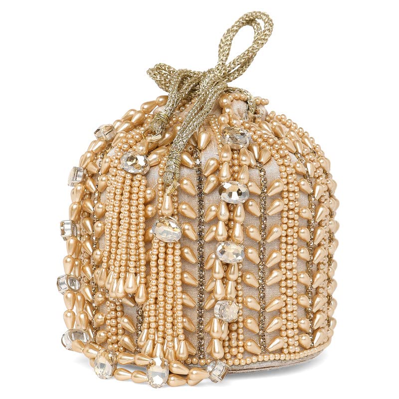 Aheli Indian Potli Bags Gift for Women Evening Bag Clutch Ethnic Bride Purse with Drawstring