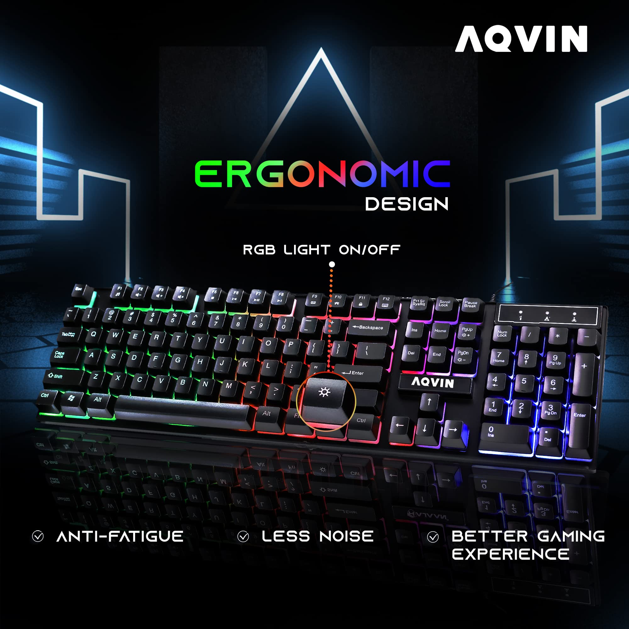 AQVIN Gaming PC Tower Intel Core i7 Processor up to 4.6 GHz GeForce GTX 1630 4GB GDDR6 1TB SSD 32 GB DDR4 RAM RGB Gaming Keyboard & Mouse, Windows 11 Pro WiFi