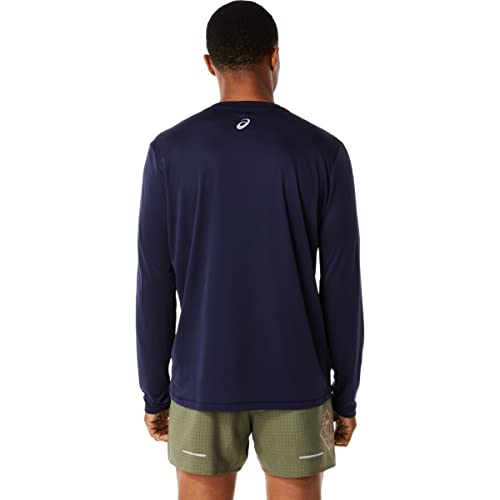 ASICS Men's Fujitrail Logo Long Sleeve TOP Apparel, M, Midnight