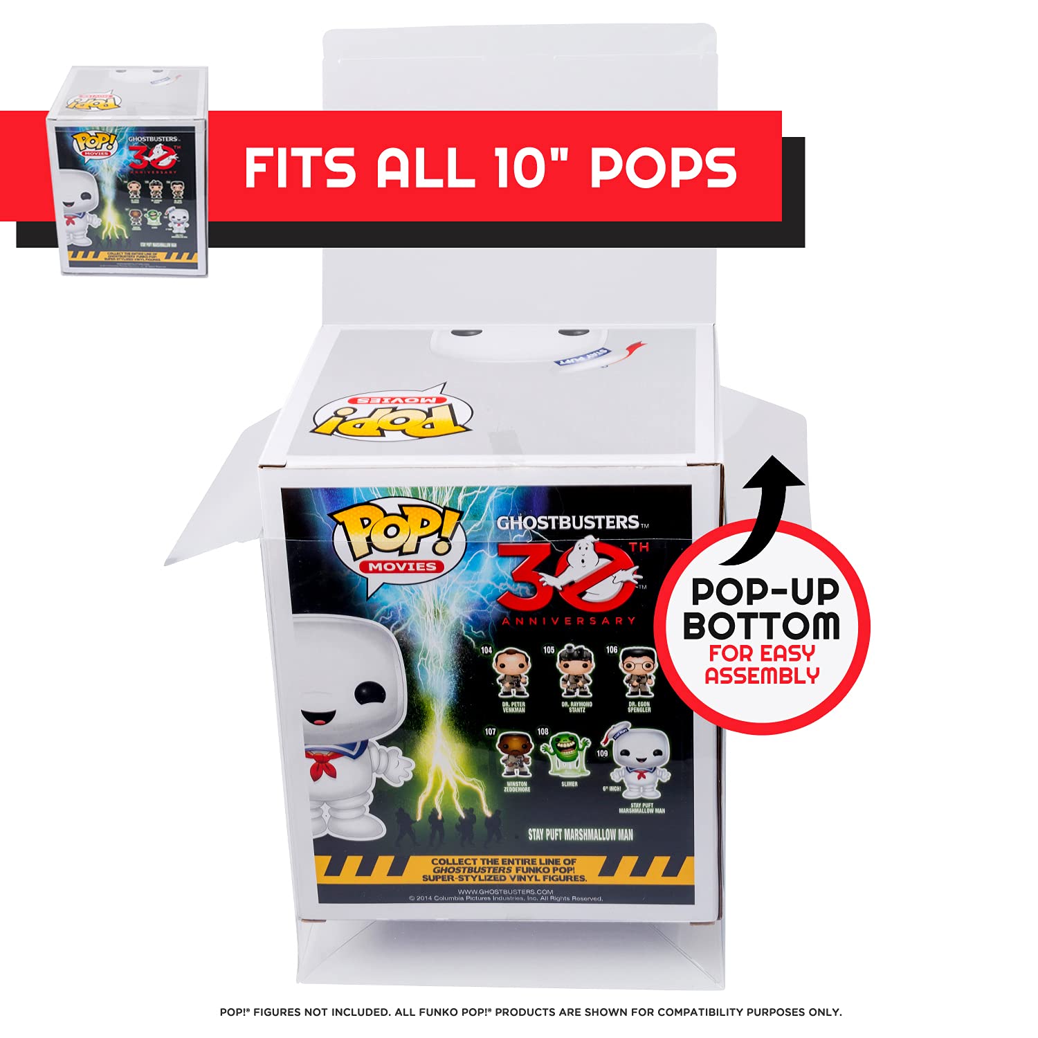 EVORETRO Pop Protector 10 inch for Funko Pop 10 inch Figures - 10 Pack - 0.35 mm Clear Thick PET Plastic Box Case Protector, Anti-Scratch, Stackable Display Case, Will Last for Years to Come