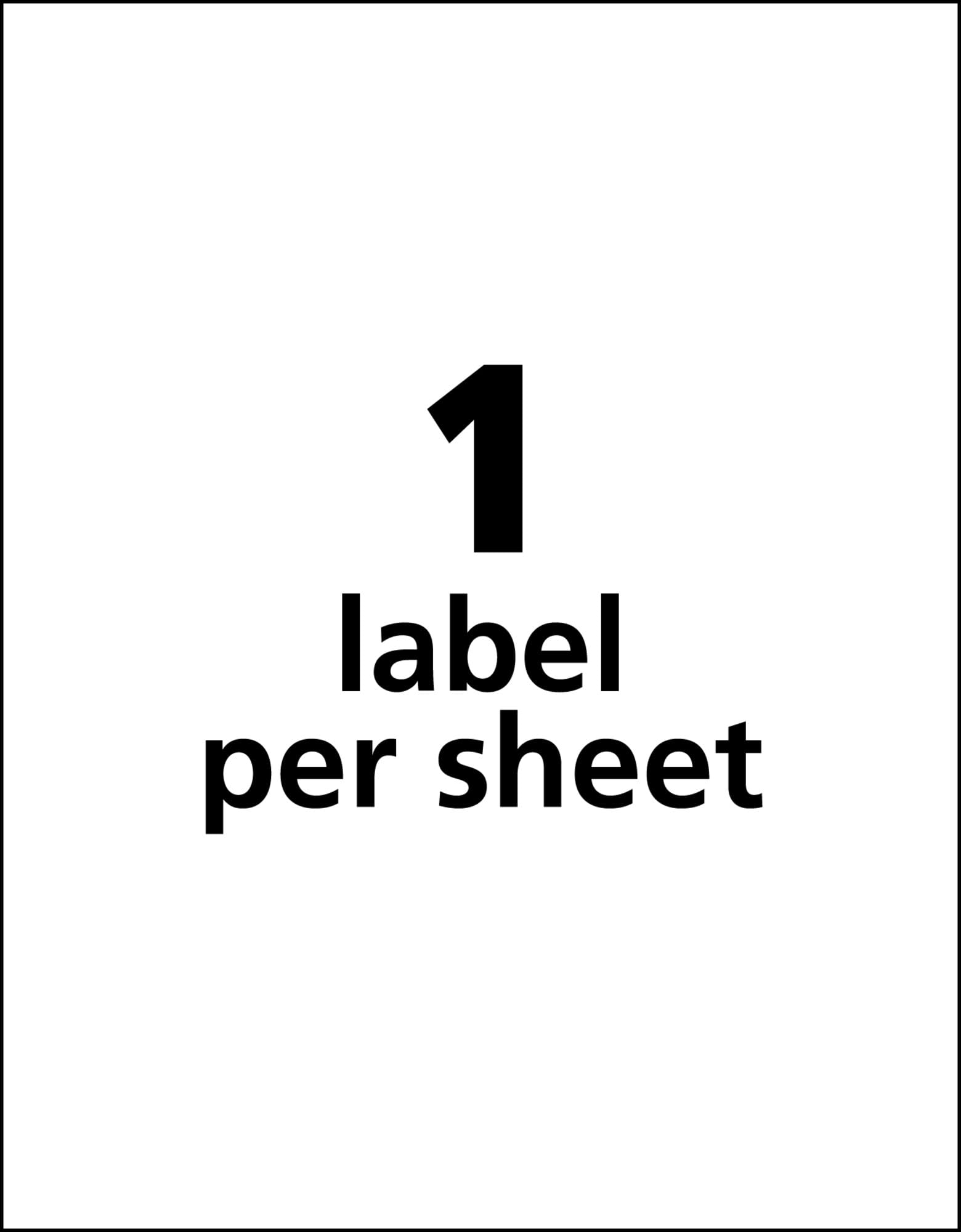 Avery Durable White Cover Up ID Labels for Laser Printers, 8.5" x 11", Pack of 50 (6575)