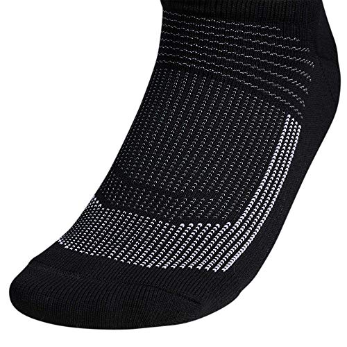 adidas Ub21 Superlite Running Tabbed No Show Socks (2-Pair), Black/Grey/White, Large