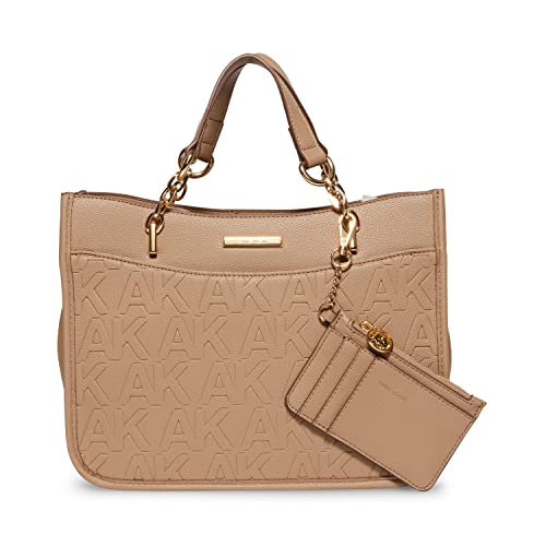 Anne Klein Womens Anne Klein embossed satchel, Truffle/Truffle, One Size US