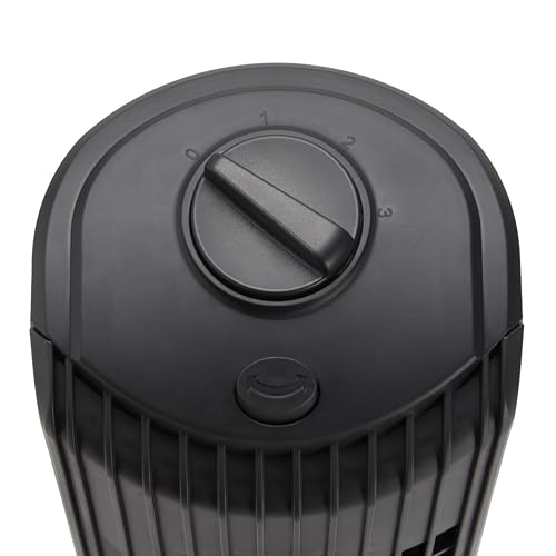 Amazon Basics Oscillating Tower Fan with Mechanical Control, Manual 3 Speeds, for Bedroom, for Home, 28 Inch, Black