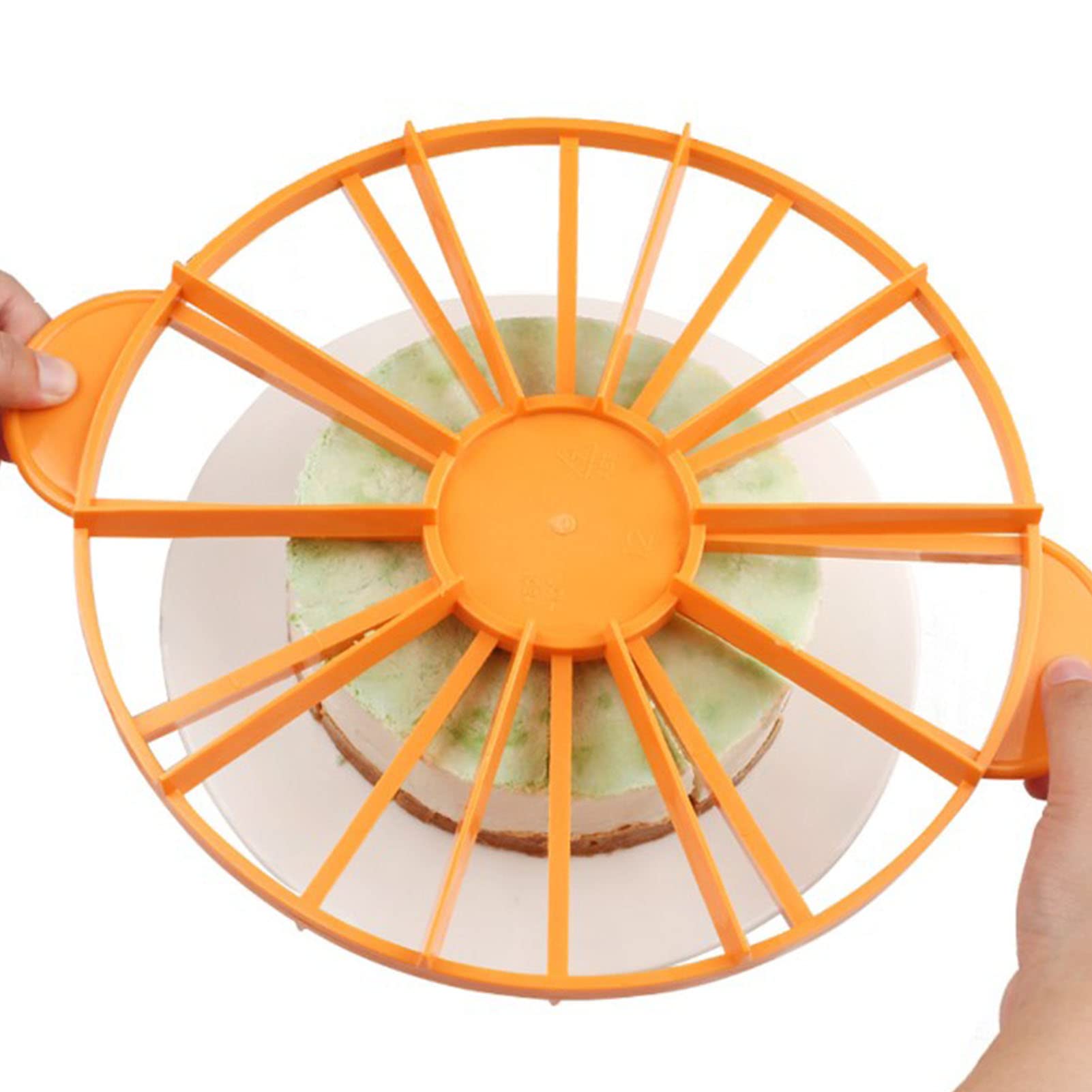 Cake Portion Marker, Cake Divider Round Cake Slice Pie Slicer Marker Round 10 or 12 Piece Cake Slice Marker Double Sided Cake Portion Marker Equal Portion Cutter Bread (Yellow, 126g (280))
