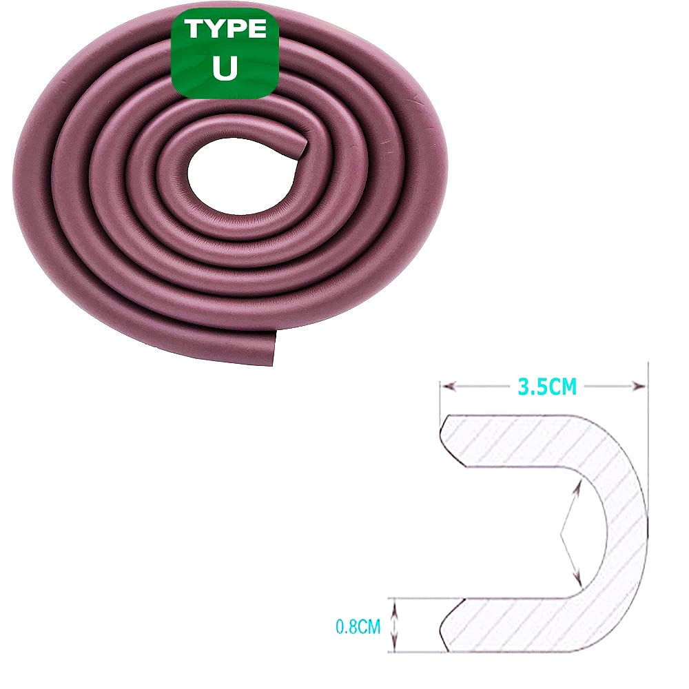 Baby Proofing Safe Edge & Corner Guards Cushion 13ft - Thickened Child Safety Furniture Bumper & Table Protectors. Pre-Taped Corners(U Brown)