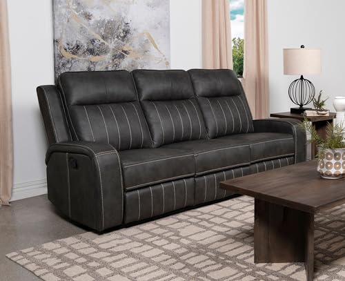 Coaster Home Furnishings Raelynn Upholstered Motion Reclining Sofa Grey