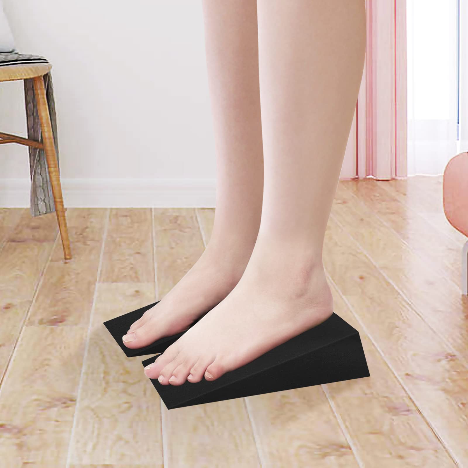 Annisport Yoga Foam Wedges, 2 Pack Slant Board Calf Stretching Squat Wedge Block Physical Therapy Wedges Heel Wedge for Squats-9x6x2 inches, Black