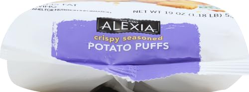 Alexia Crispy Seasoned Potato Puffs Roasted Garlic and Cracked Black Pepper, 19 oz (Frozen)
