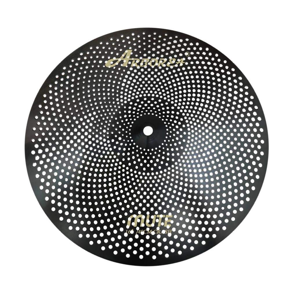 Arborea Low Volume Cymbal Black Mute Cymbal Pack 14"hi-hat+16"crash+18"crash+20"ride 5 Pieces Plus Cymbal Bag Drum Cymbal Practice Cymbal