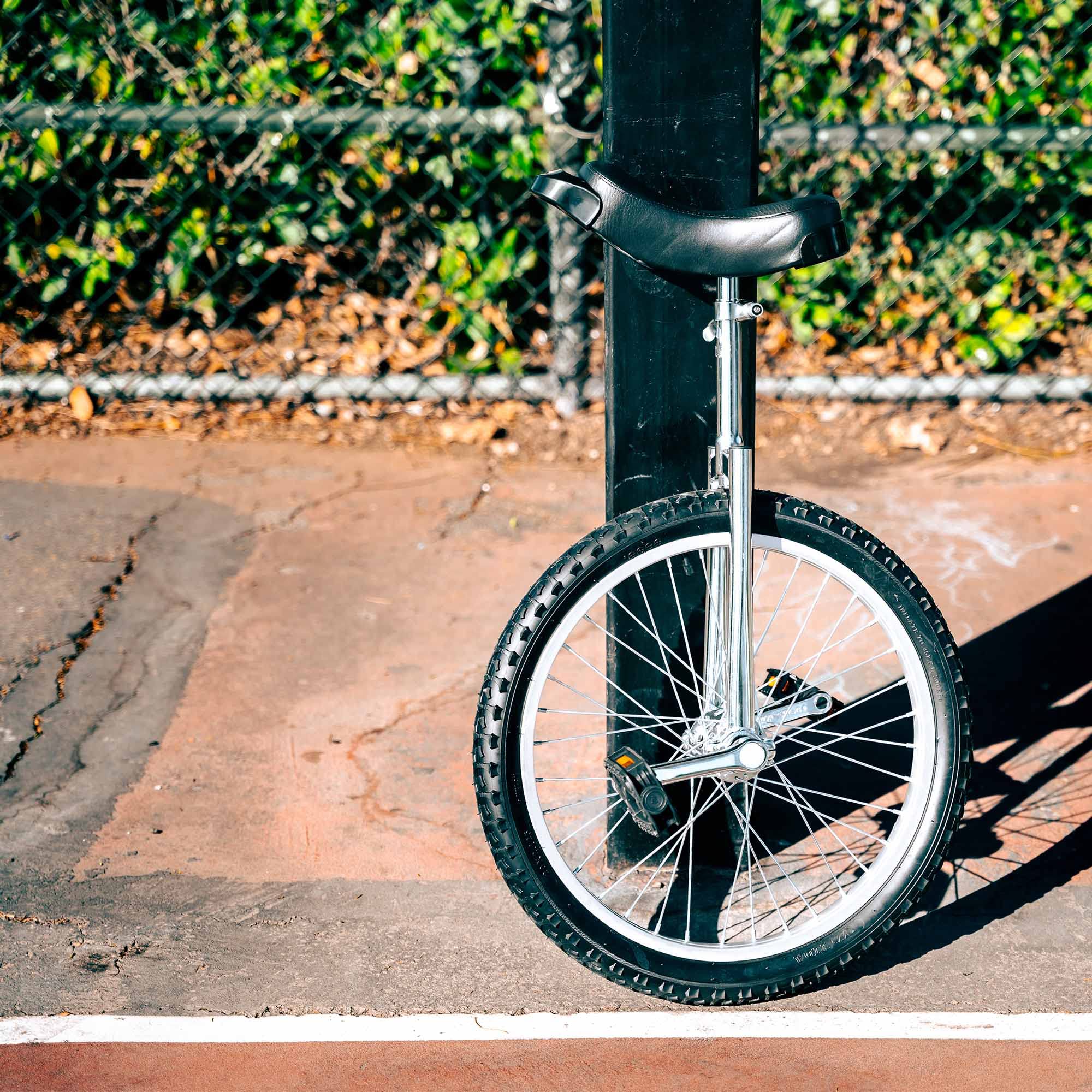 Astonishing Chrome 20 Inch In Mountain Bike Wheel 20" Frame Unicycle Cycling Bike With Comfortable Release Saddle Seat