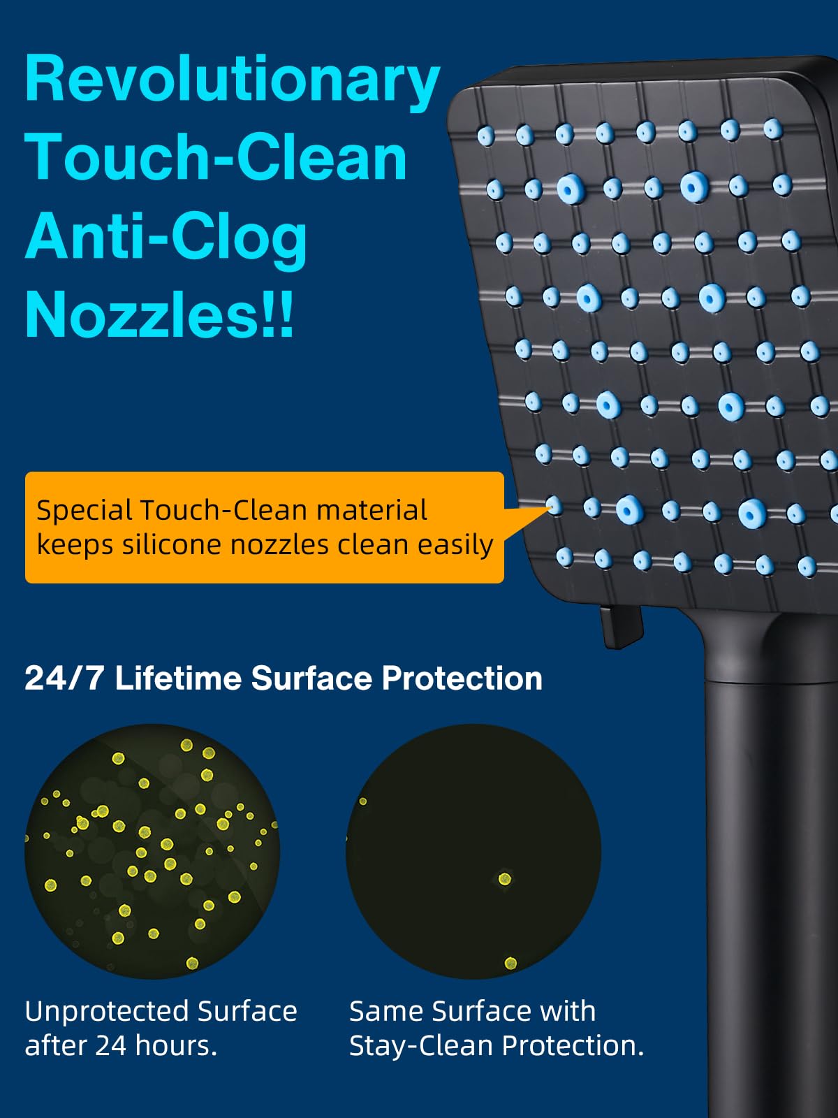 Cobbe 12 Inch Rain Shower Head Combo, High Pressure Handheld Shower Head with Filter - Upgrade Extension Arm Height Adjustable - 9 Spray Filtered Shower Head, Matte Black