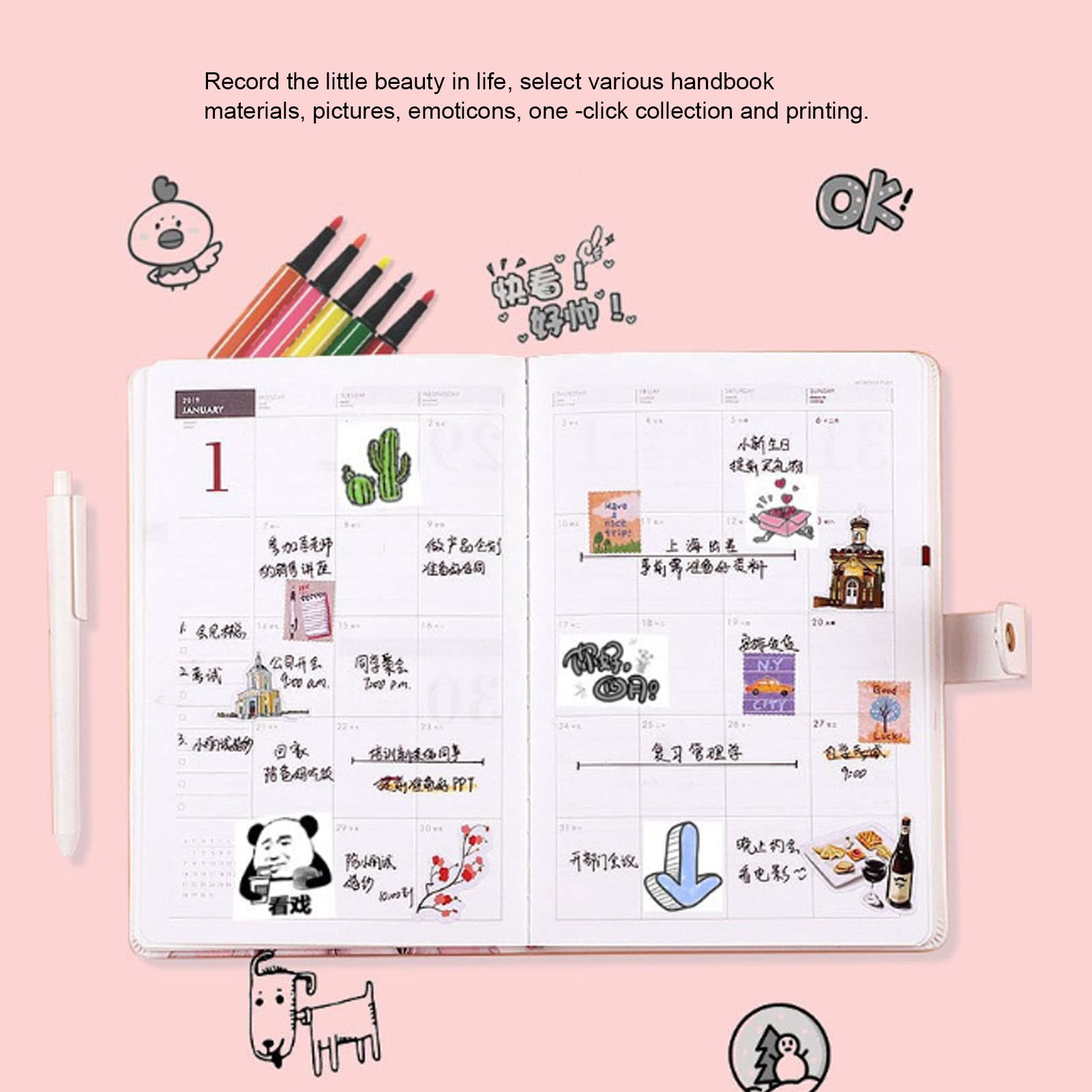 HEITIGN Set 10 Roll Printing Paper Mini Portable Bluetooth Photo Printer 57 x 25 mm White Self Adhesive Paper Portable Pocket Printer Labels Office Print Memo for Android iOS Accessories