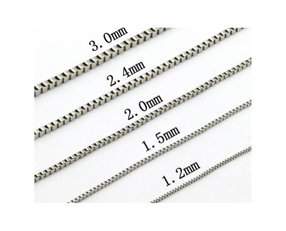 ARGENTO REALE Authentic 925 Sterling Silver Box Chain Necklace, Silver Box Link Necklace, Sterling Silver Chain 16-30 Inch, Made In Italy, Women Girls Boys Men