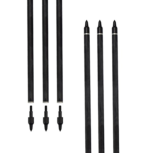 Archery 16inch Hunting Archery Carbon Arrow Crossbow Bolts with 4" vanes Feather and Replaced Arrowhead/Tip(Pack of 12