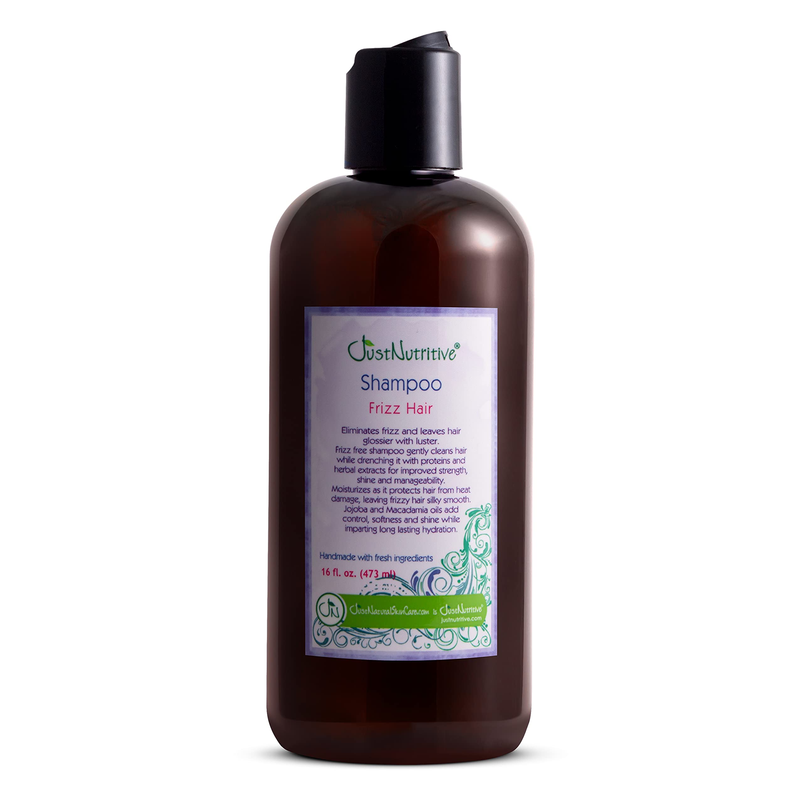 Just Nutritive Frizz Hair Shampoo | Best Shampoo for Frizzy Hair | Blended With Natural Ingredients | Prevents Frizz | Refreshing Orange Scent 16 fl oz