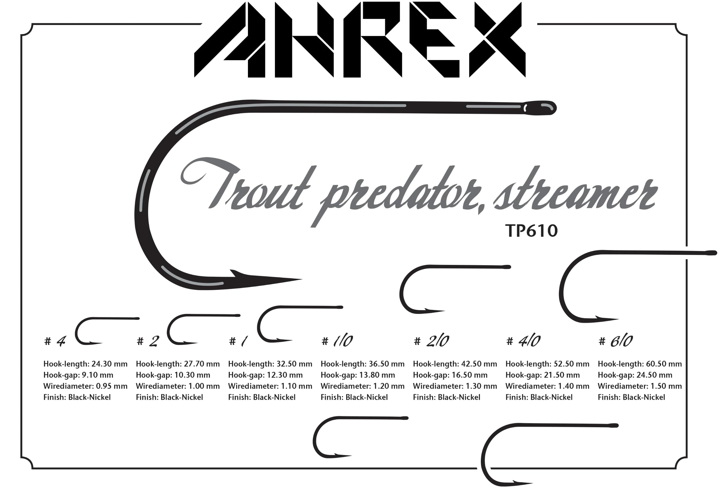 Ahrex Tp610 Trout Predator Streamer Hook Size #2/0