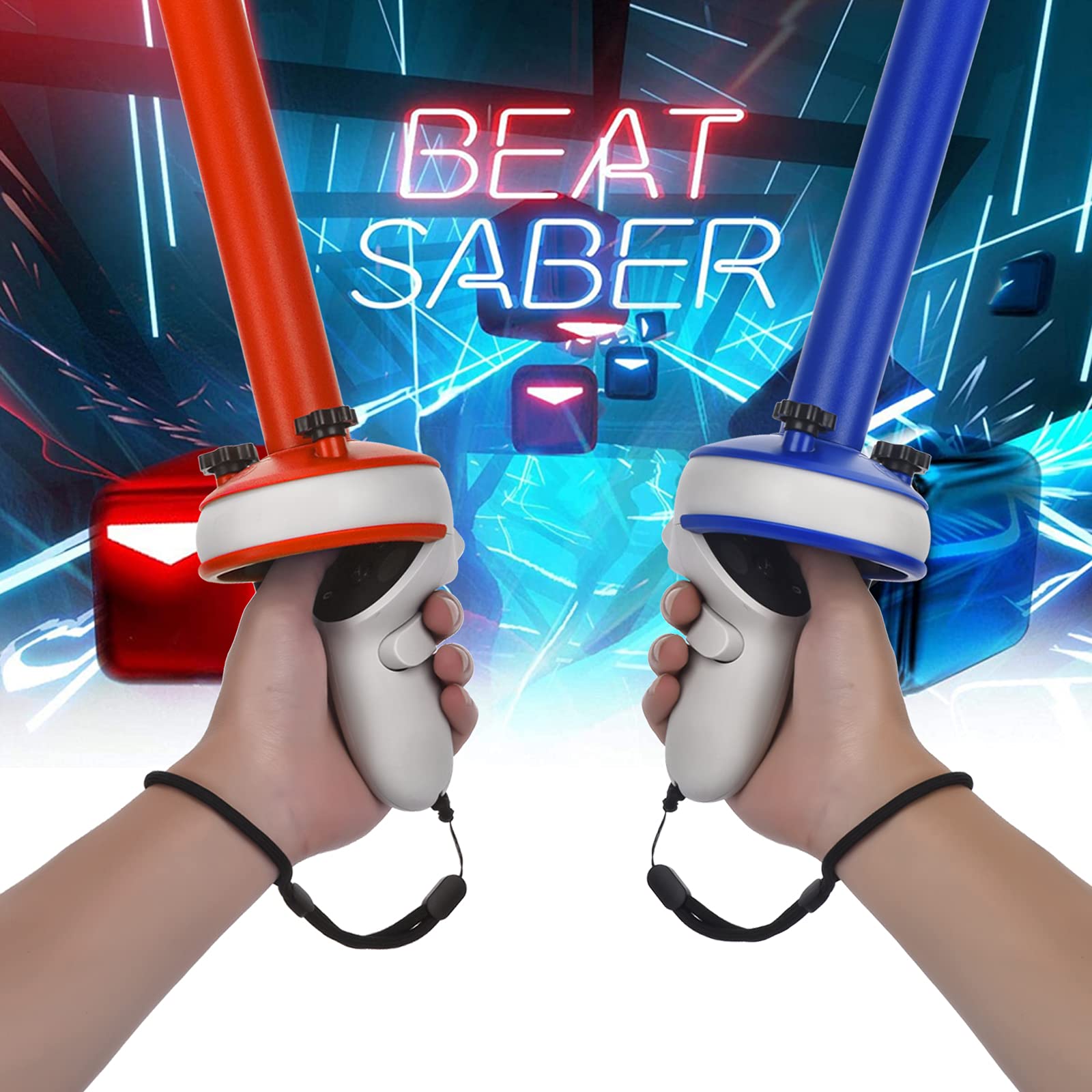 Ahroy VR Game Saber for Quest 2 Controllers, Quest 2 Accessories Supernatural Jedi Training VR Workout. Beat Saber Games Accessories Enhanced Beat Saber Gaming Experience