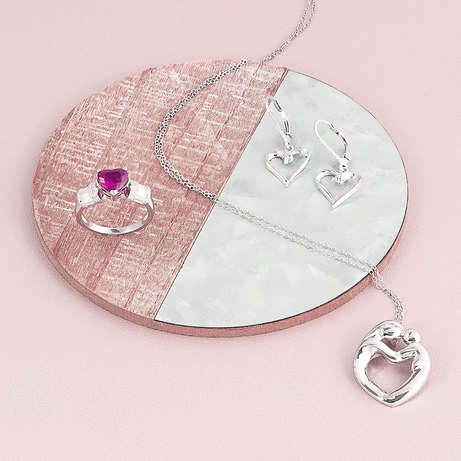 Art Deco Style 2.5CT Red Pink Heart Shape Solitaire CZ Engagement Ring Baguettes Side Stones Simulated RED Ruby .925 Sterling Silver Promise Ring