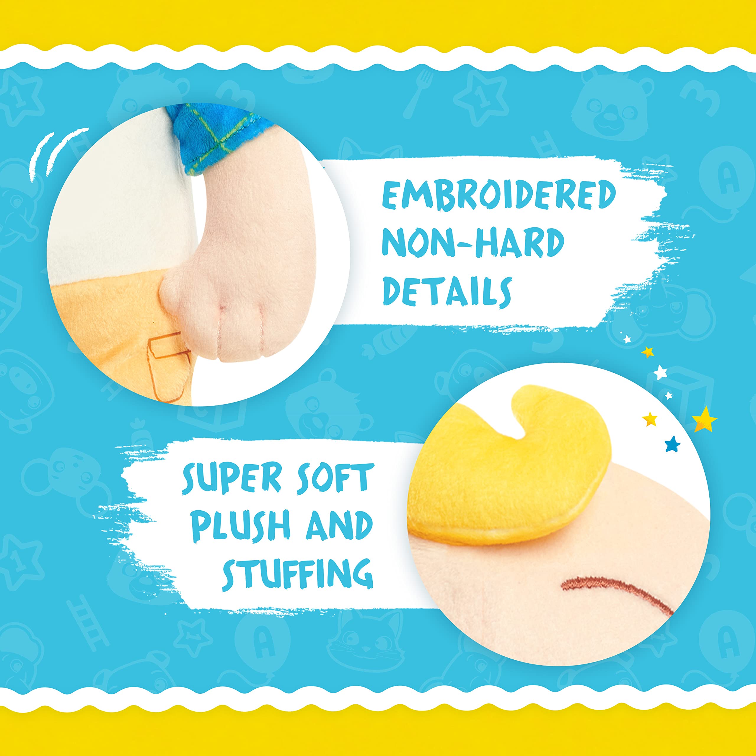 Just Play Cocomelon 100% Recycled Materials 13-inch JJ Plush Stuffed Doll, Super-Soft and Huggable, Kids Toys for Ages 18 Month