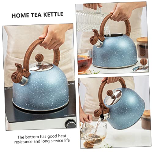 Amosfun 1pc Heating Kettle sound pot vocalize teapot honk Whistle Teakettle plastic Kettle European style Whistling Tea Kettle White dot whistle Stainless steel kettle Teakettle for Home