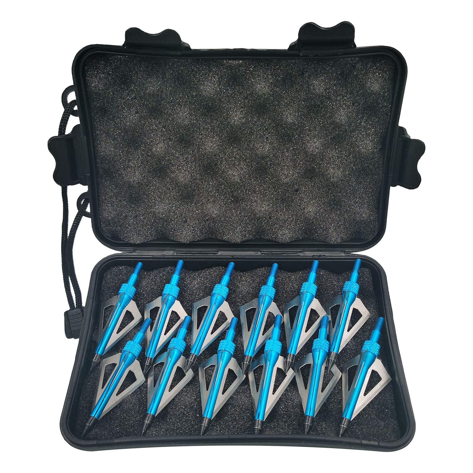 Archery Broadheads Hunting 3 Blade Archery Arrowhead 100 Gerling Threaded Spiral Head 12pcs (Blue)
