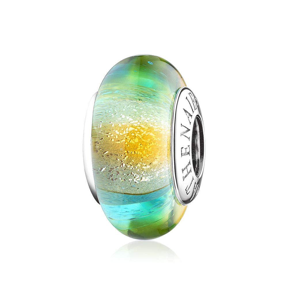 ATHENAIE Italian Murano Glass 925 Sterling Silver Playful Dolphin Charms Beads for Bracelet