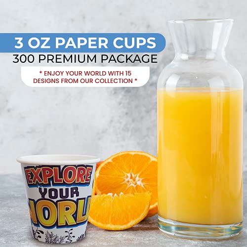 Art Kups [ 2.5 oz - pack of 300 ] Paper Cups - Small Recyclable Bathroom Cups | Disposable Mini Mouthwash Cups | Espresso | Rinse & Gargle Cups for Kids | Party Cups | Doesn't fit into Dixie dispenser