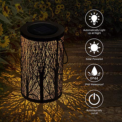 ALLOMN Solar Lamp, Solar Lantern Lamp Garden Home Decoration Outdoor Projection Lights Waterproof Garden Path Hanging Lights, Automatic Brightness Adjust & Auto ON/Off (Forest Projection)
