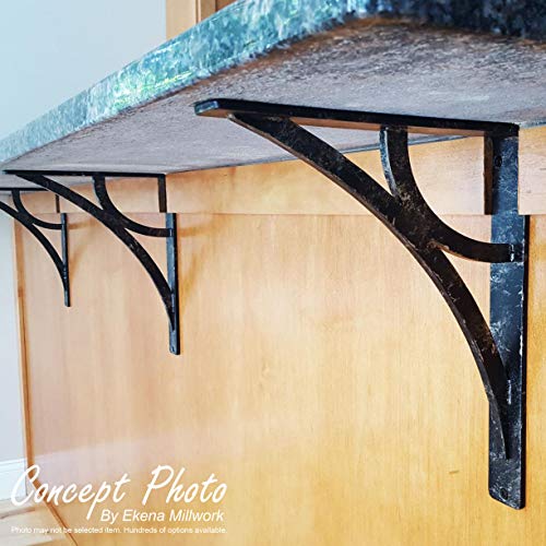 Ekena Millwork BKTM02X10X12TMI-CASE-4 Miller, 2"W x 10"D x 12"H, Powder Coated Black, 4 Piece