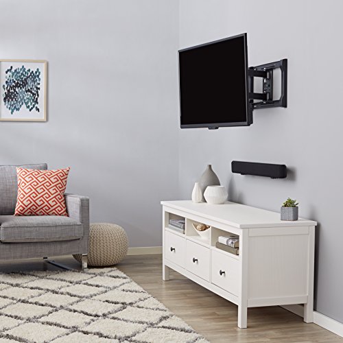 Amazon Basics Full Motion Articulating TV Wall Mount Bracket with Swivel and Tilt Features for 32 to 80" TVs and Flat Panels up to 130 Lbs, Black