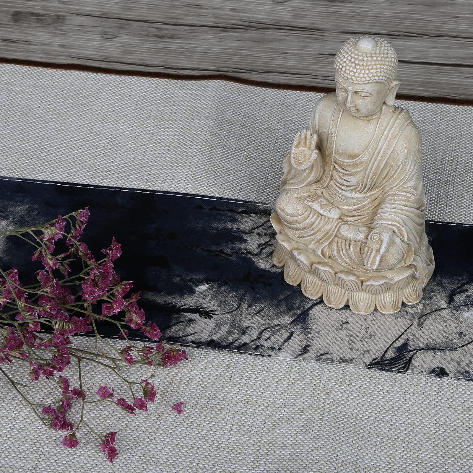 Exqelf Buddha Statue, Praying Buddha Decor Figurine, Meditating Buddha Serene Decorative Figurine for Home Office Desktop Outdoor Garden Yard Decoration, Yoga Zen Décor(Small)