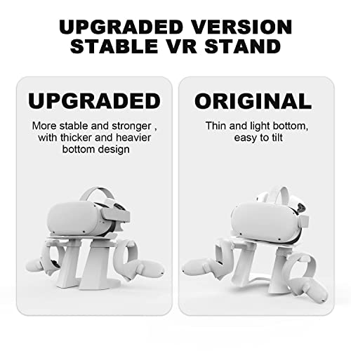 AMVR Compatible with Quest 2 Stand, Upgraded Heavier VR Headset Display Stand Holder and Controller Mount Station for Quest 2/Quest 1/Rift/Rift S and Touch Controllers Accessories (White) [video game]