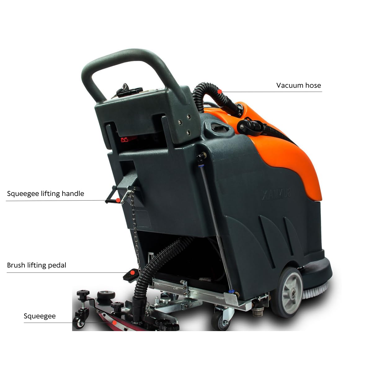 RT50+ 22" Width Floor Scrubber Dryer Machine, 13.2/14.5-gal Dual Tanks, 30,000 sqft/h, Lithium Battery, 3.5 hours Fast Charging