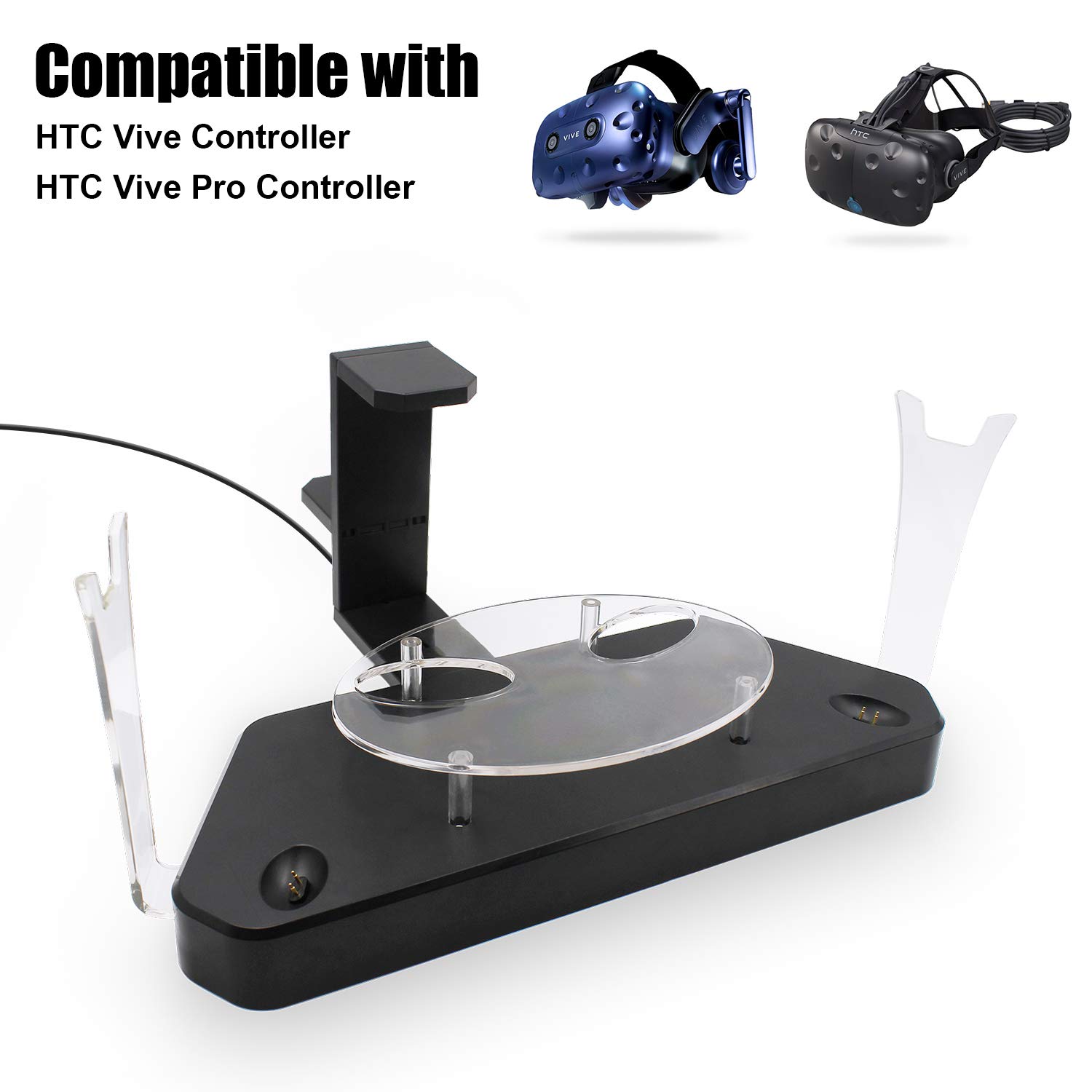 AMVR Dual Multifunction Contact Charging Station/Stand for HTC Vive or Pro Headset and Controller