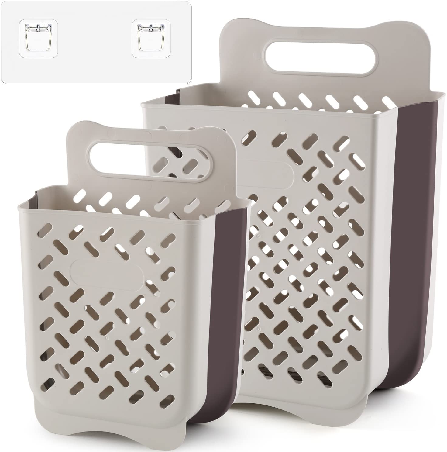 Collapsible Laundry Basket Laundry Hamper, Pack of 2 - Large Capacity Wall Hanging Space Saving Foldable Storage Container Organizer - LCG-Tools
