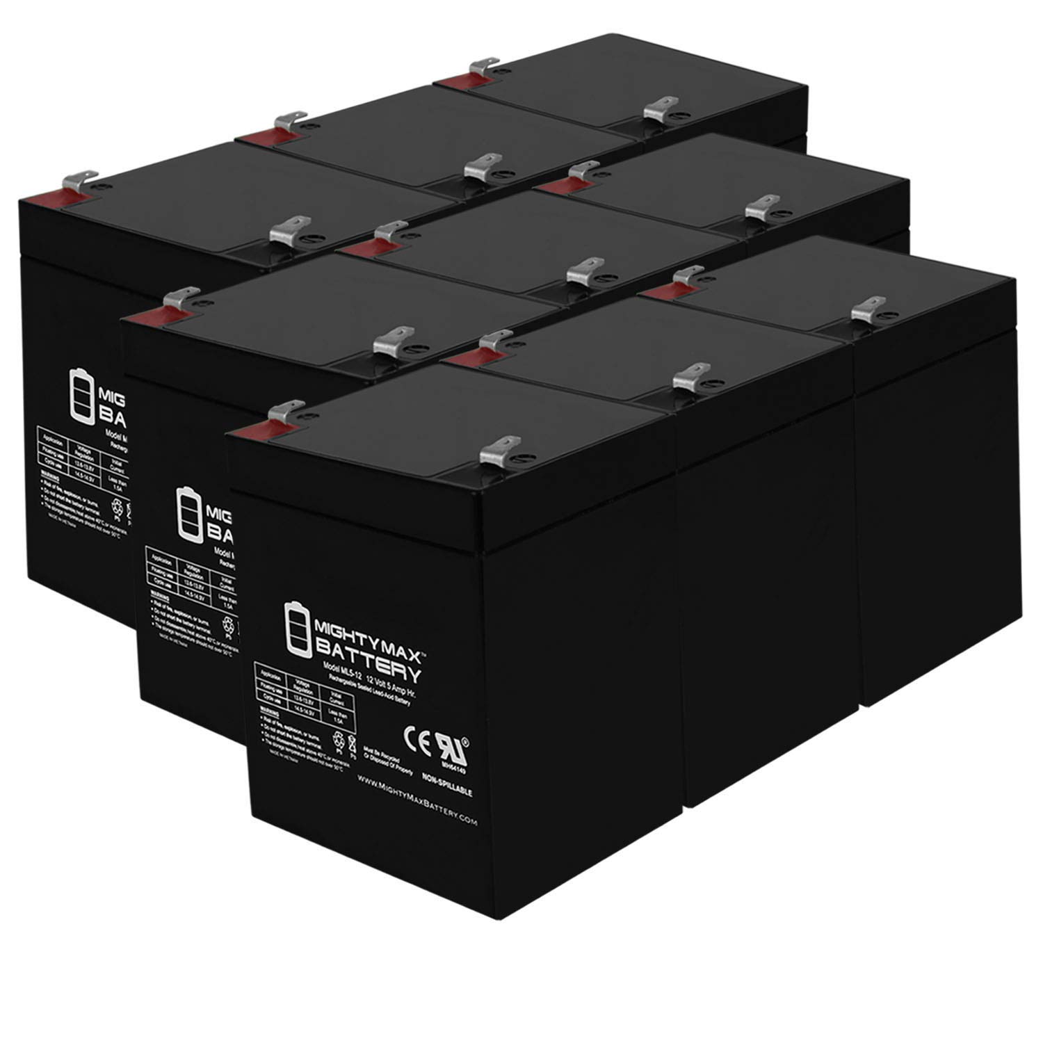 Mighty Max Battery ML5-12 - 12V 5AH Replacement Battery for RBC29, RBC30, RBC42, RBC43, RBC44-9 Pack