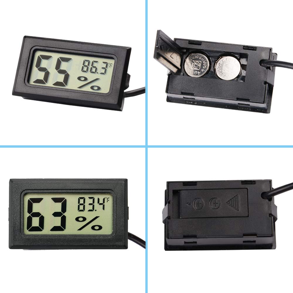 AUTIDEFY Mini Digital Electronic Temperature Humidity Meters Gauge Indoor Thermometer Hygrometer LCD Display Fahrenheit (Humidity with Probe)